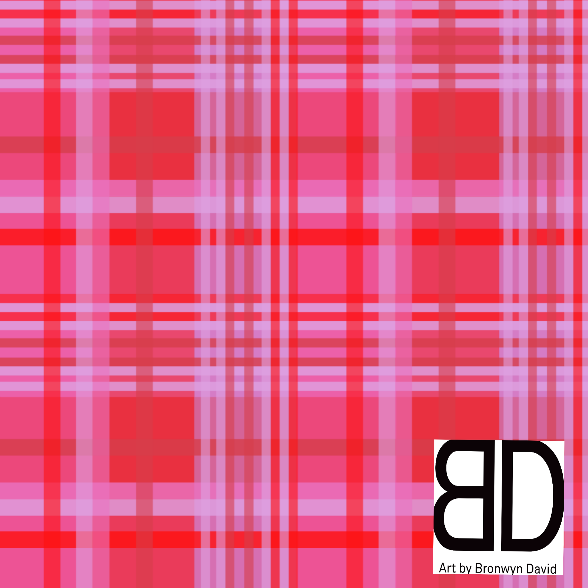 Art by Bronwyn David - Pink plaid – Hellofriendfabrics
